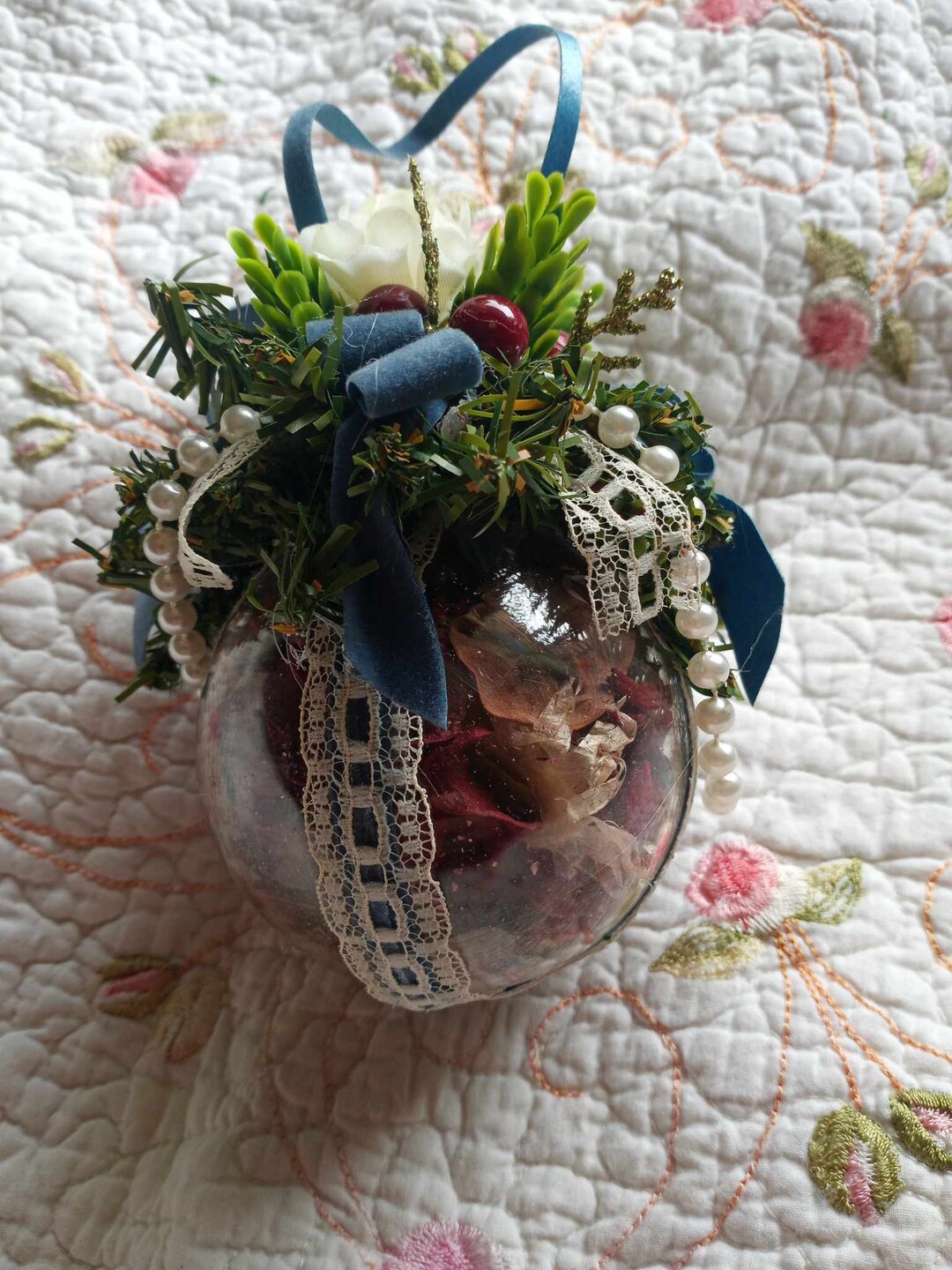 Vintage Potpourri Clear Ball Ornament - Etsy