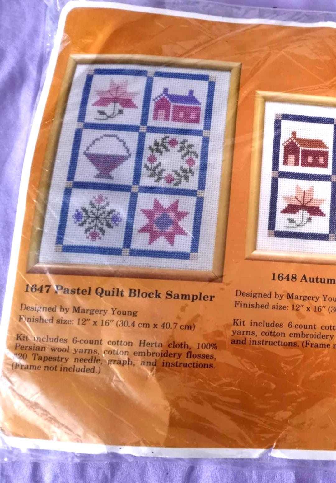 Sealed Creative Circle Cross Stitch Kit # 1647 Pastel Quilt Block ...