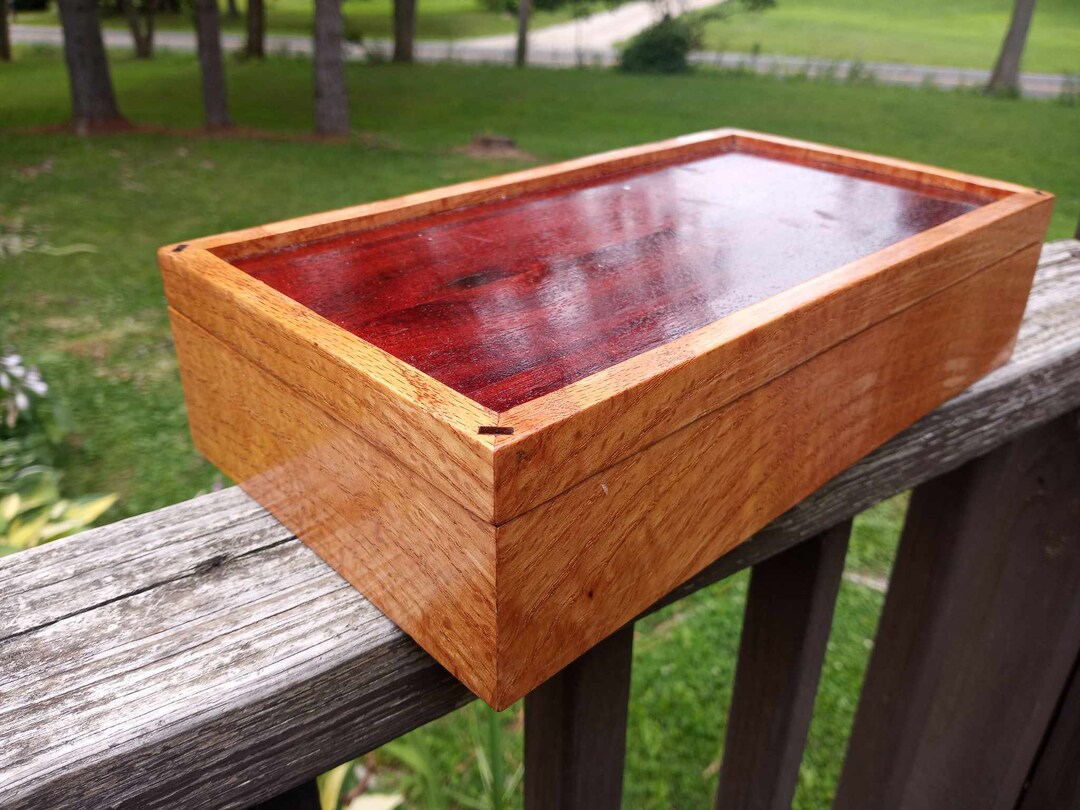 Handcrafted Multi Woods Small Keepsake Hinged Box - Etsy