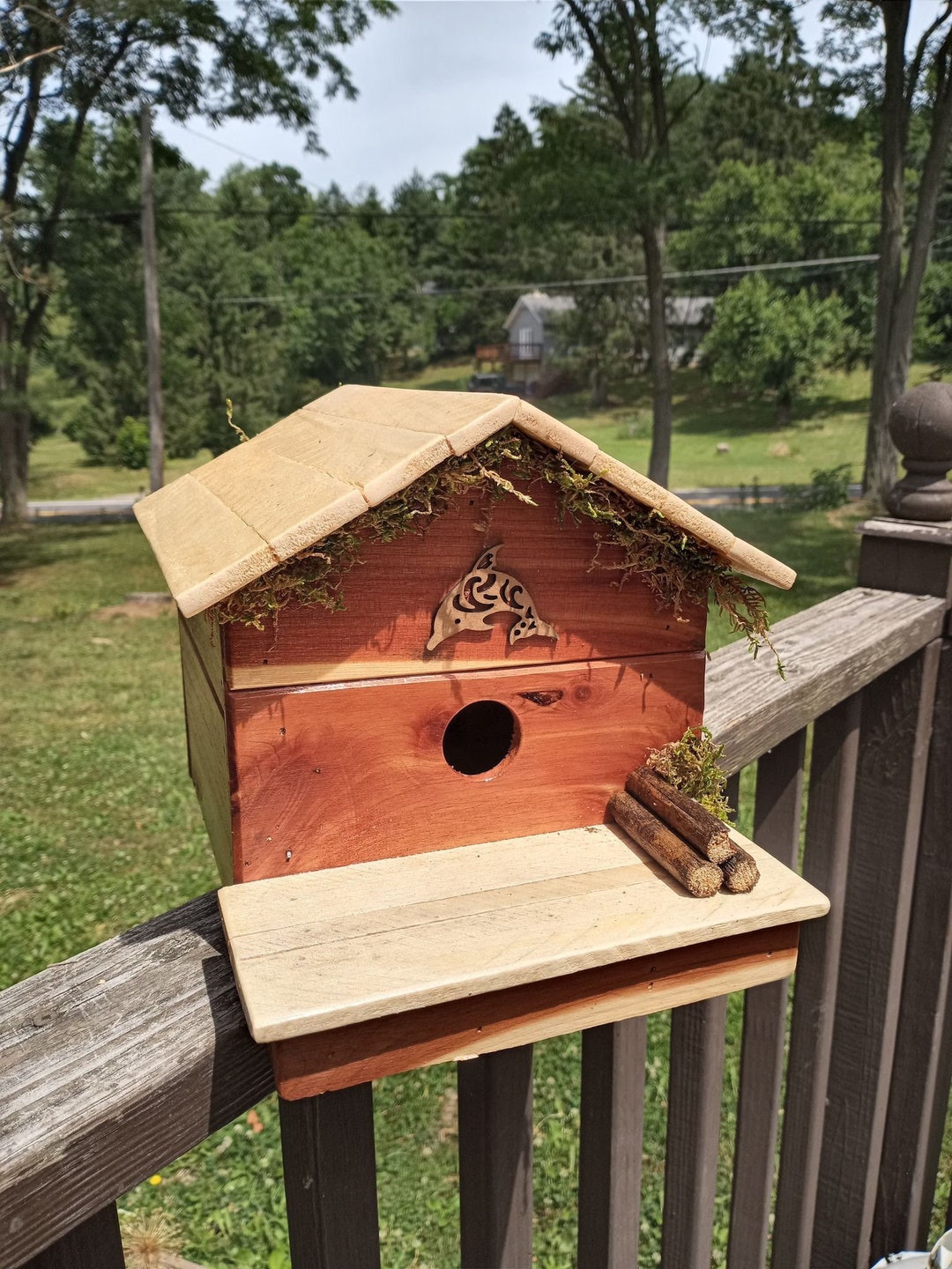 Simple Family for One Rustic Cedar and Pine Birdhouse - Etsy