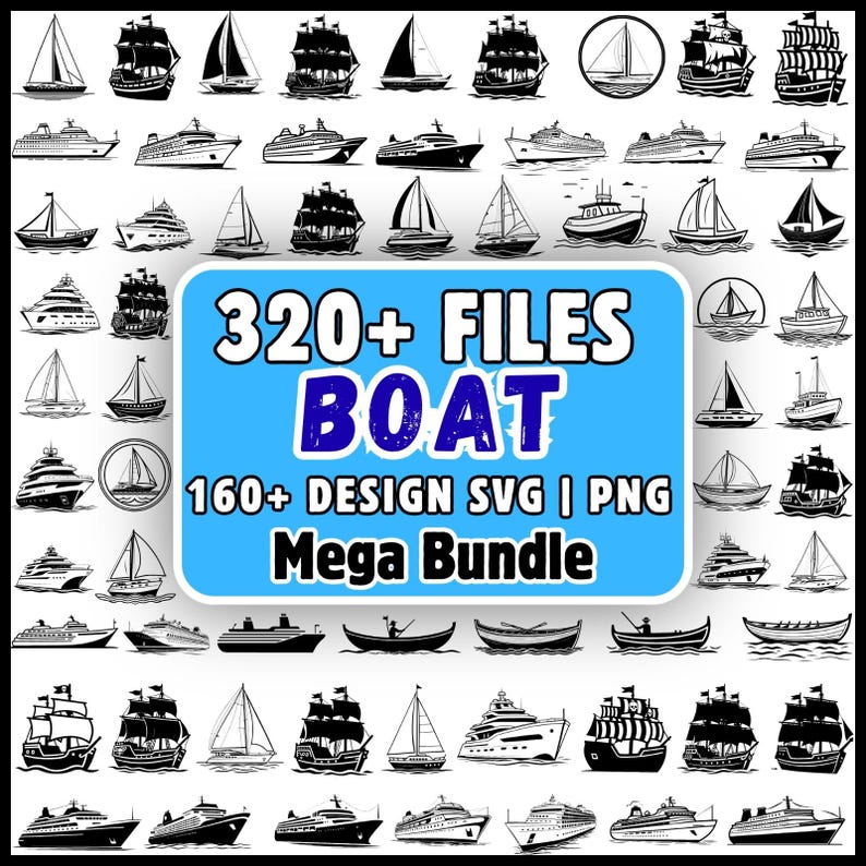 Boat SVG Bundle, 320+ Boat Ship Svg Png Files, Sailboat Svg, Pirate ...