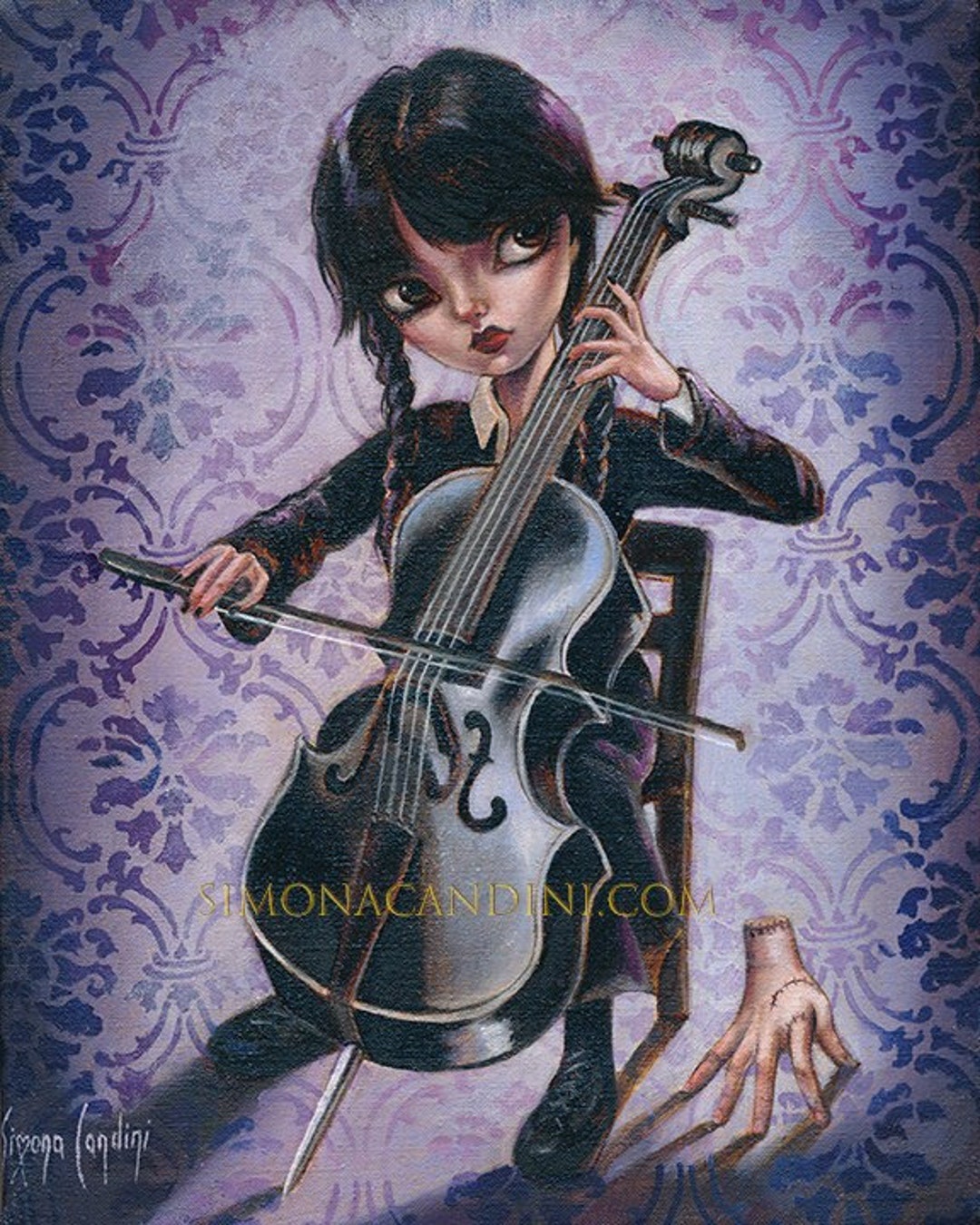 Wednesday Addams LIMITED EDITION Paint It Black Print Signed Numbered ...