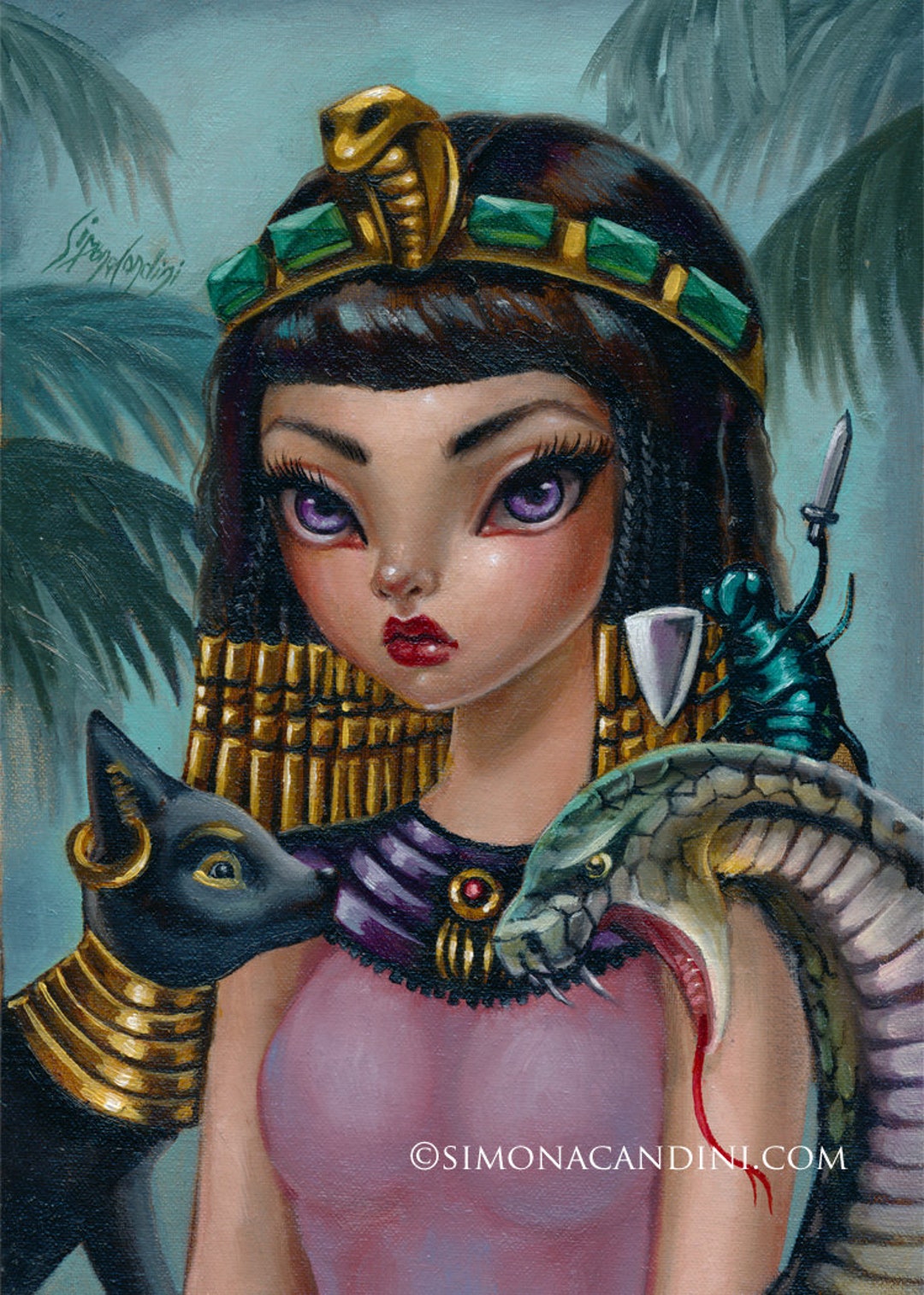 Cleopatra LIMITED EDITION Print Signed Simona Candini Cat Tea Pop ...