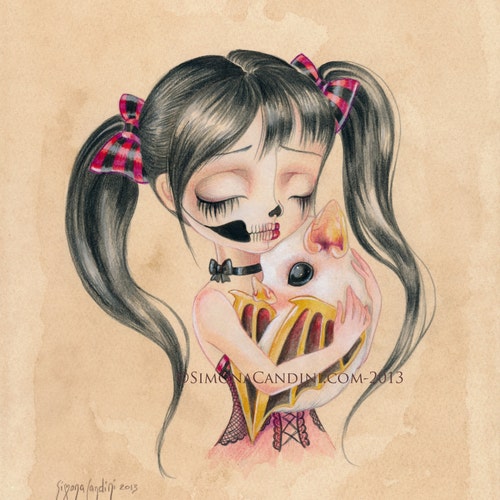 Twin Kittens SIGNED PRINT Simona Candini Lowbrow Pop Surreal - Etsy