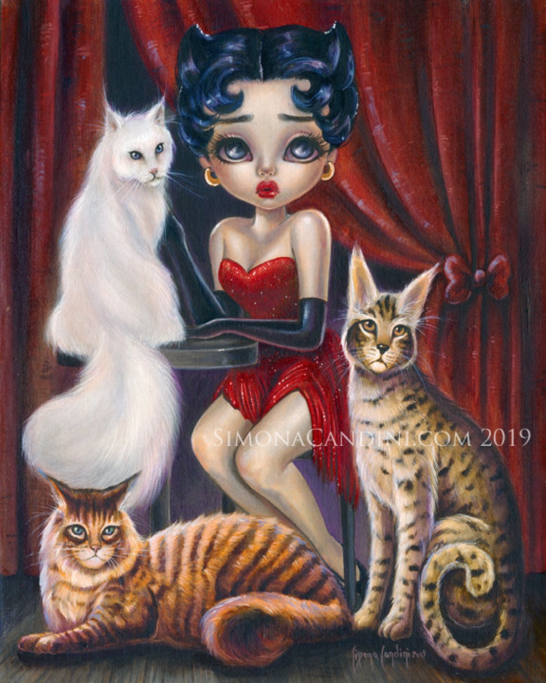 Betty Boop a Strange Kind of Cat LIMITED EDITION Print Signed Numbered ...