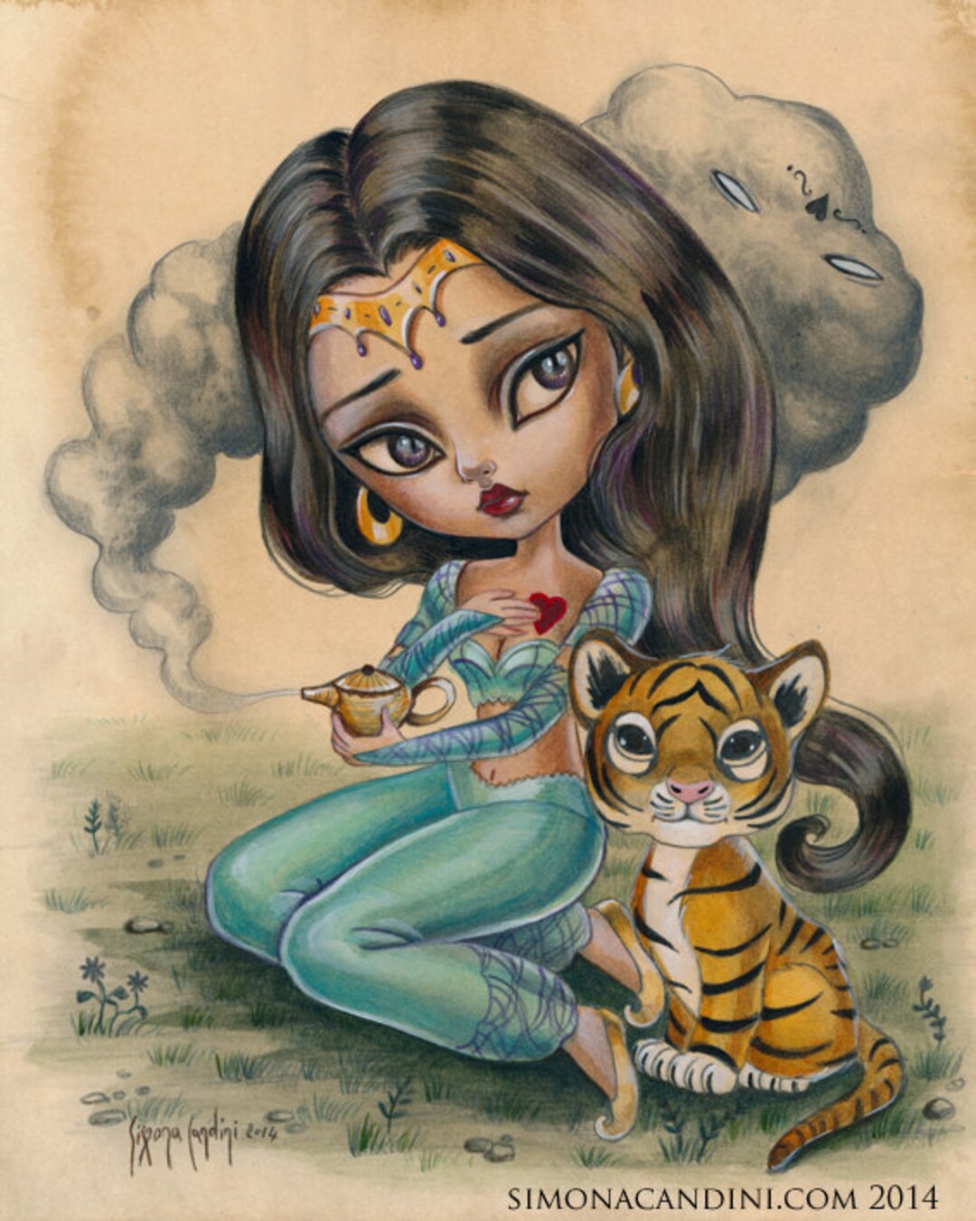 Princess Jasmine LIMITED EDITION Print Signed Numbered Simona Candini ...