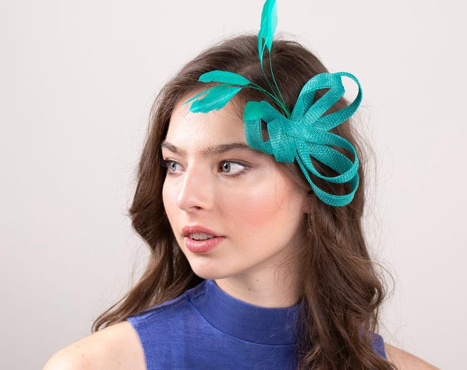Dark Blue Large Straw Fascinator Millinery Burlesque Wedding Hat ...