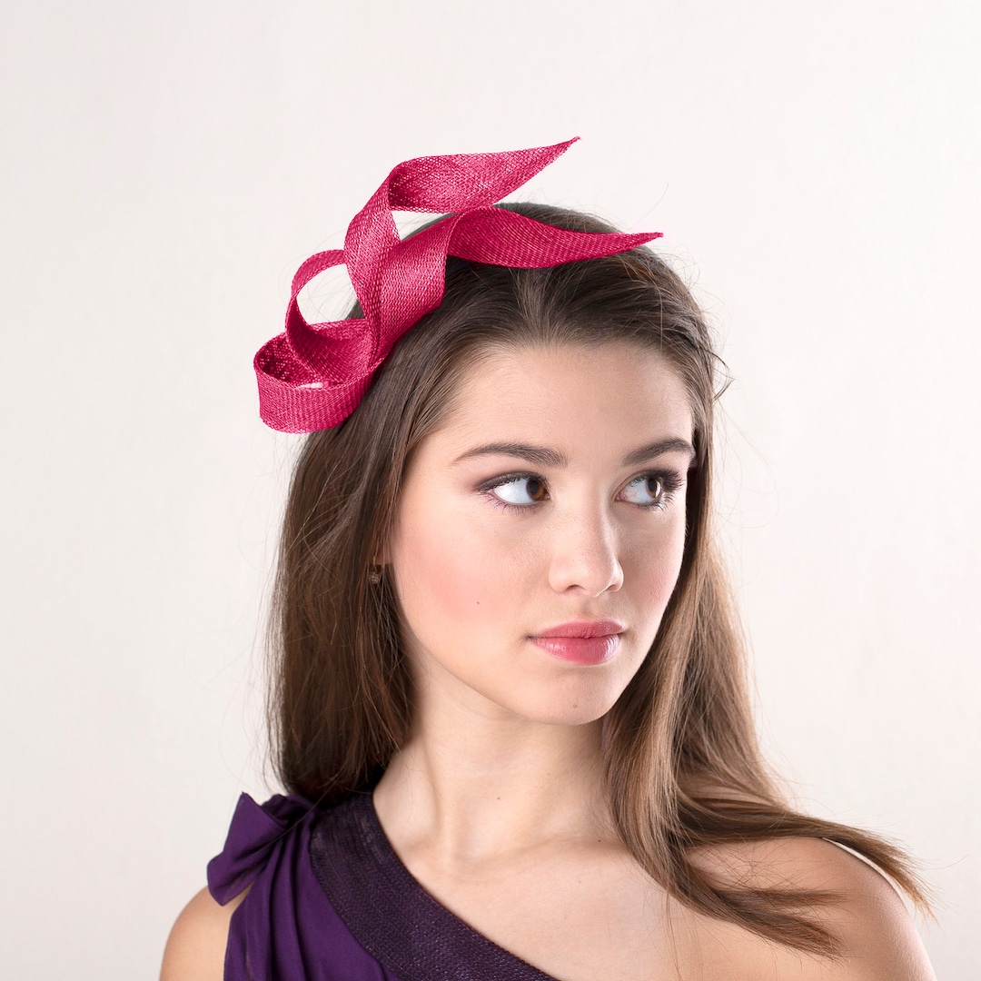Cerise Swirl Fascinator: Modern Wedding Guest Elegant Headpiece ...