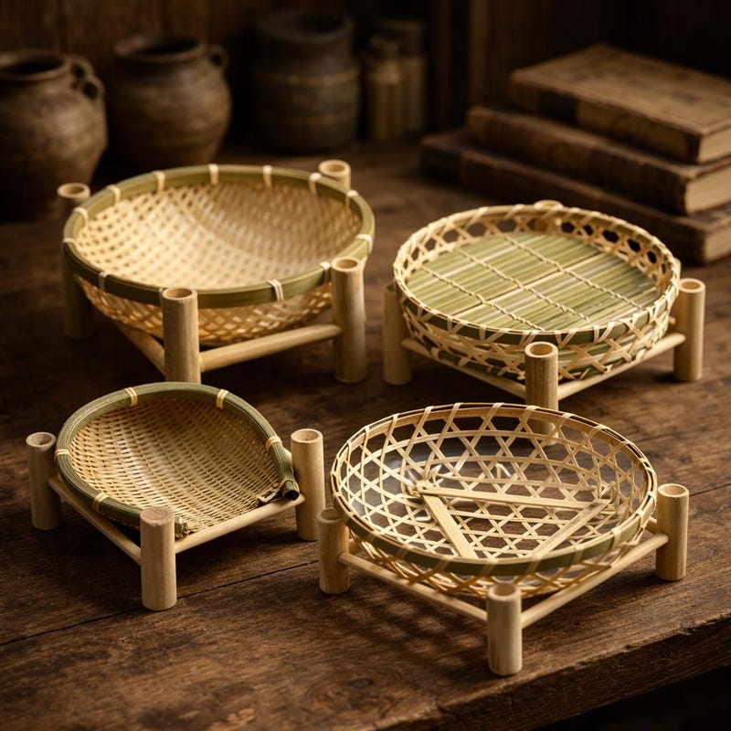 Handcrafted Bamboo Baskets - Etsy