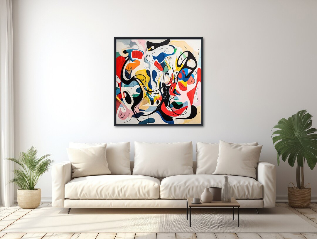 Large Abstract Canvas Wall Art - Framed Canvas Print - Modern Abstract ...