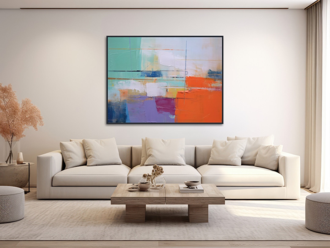 Large Abstract Canvas Wall Art - Framed Canvas Print - Modern Abstract ...