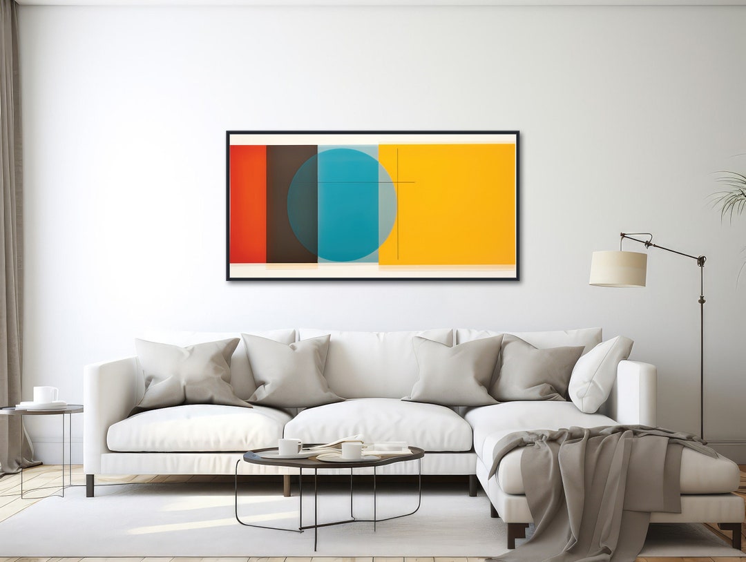 Large Geometric Canvas Wall Art - Framed Canvas Print - Modern Abstract ...