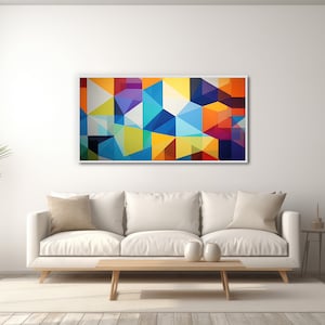Large Geometric Canvas Wall Art - Framed Canvas Print - Modern Abstract ...
