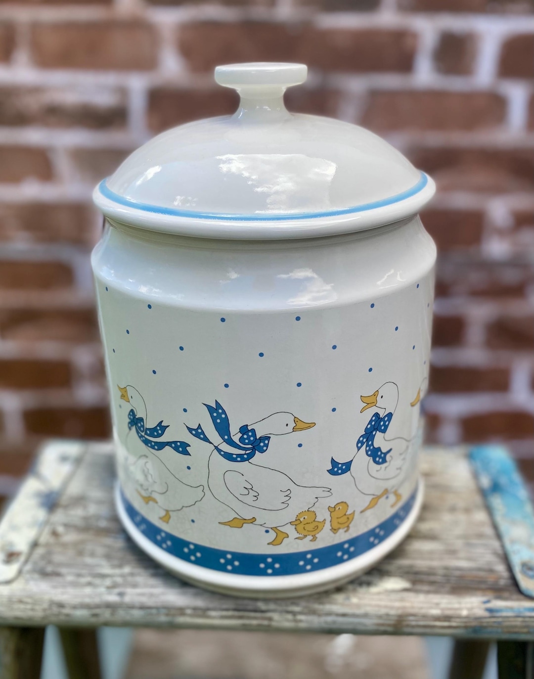 Vintage Country Geese Cookie Jar, White Goose Kitchen Canister - Etsy