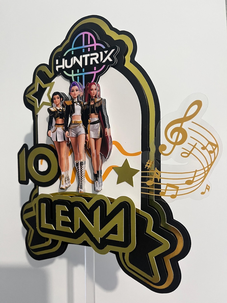 Huntrix K-pop Personalized Cake Topper | 3D Name and Age Birthday ...