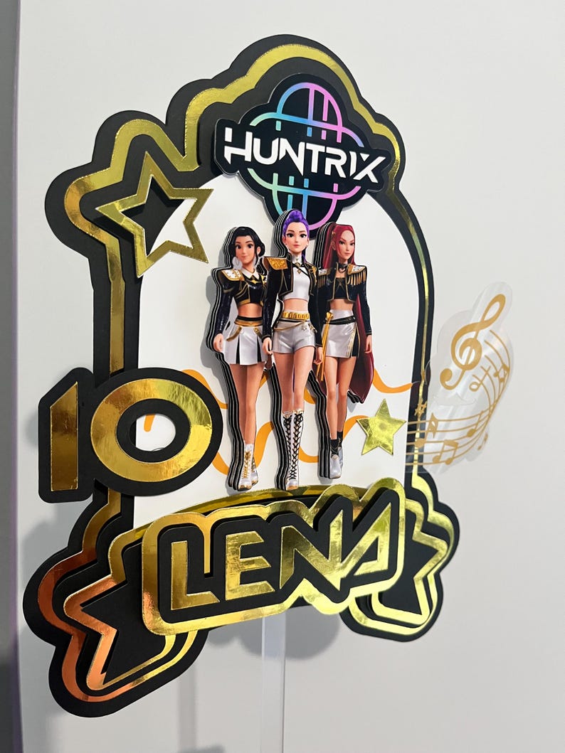 Huntrix K-pop Personalized Cake Topper | 3D Name and Age Birthday ...