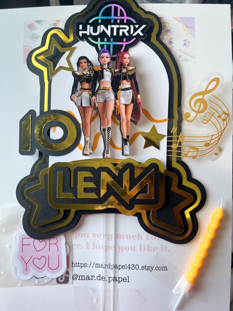Huntrix K-pop Personalized Cake Topper | 3D Name and Age Birthday ...
