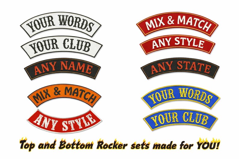 Custom Made Rocker Patch Motorcycle Club Patch Custom Text Biker Vest ...