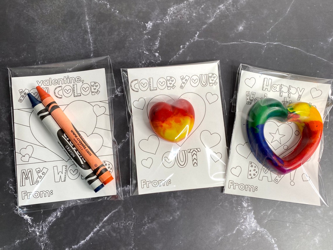 Valentine's Day Crayon Card Printables, Valentine Digital Item ...