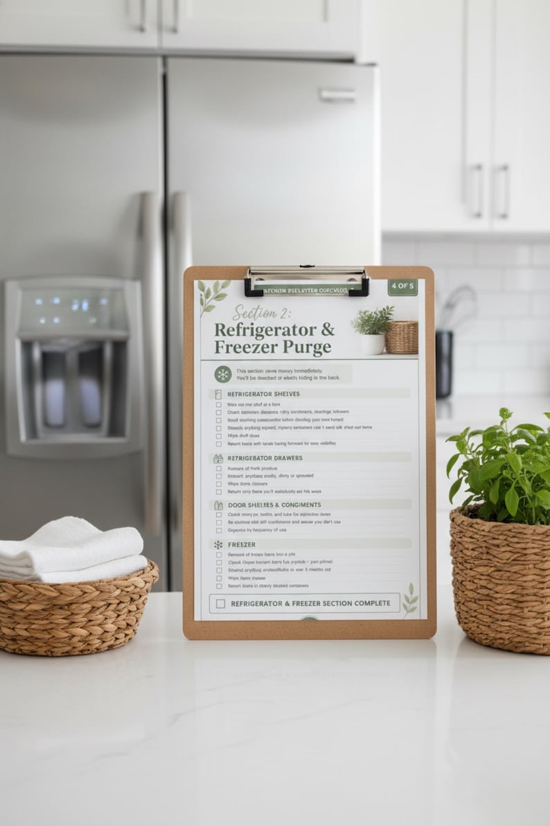 Kitchen Declutter Checklist Printable, Organized Home Organization Tool ...