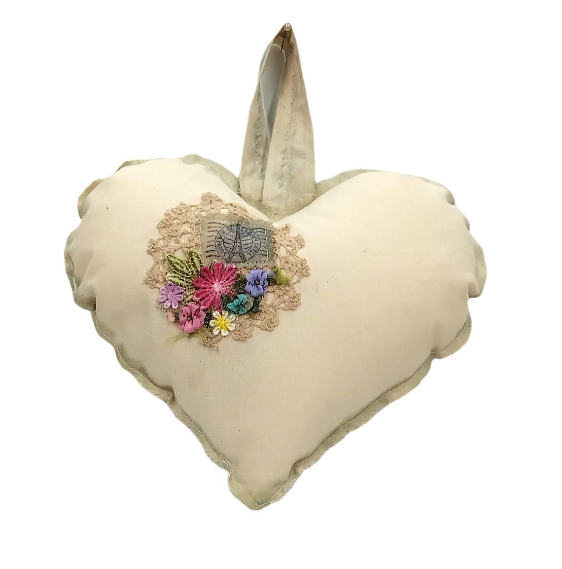 ROSIE in THE GARDEN Large Scented Heart Sachet, Crazy Patchwork ...