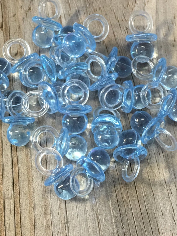 24 Blue Acrylic Baby Pacifier Favors Charms Baby Boy - Etsy