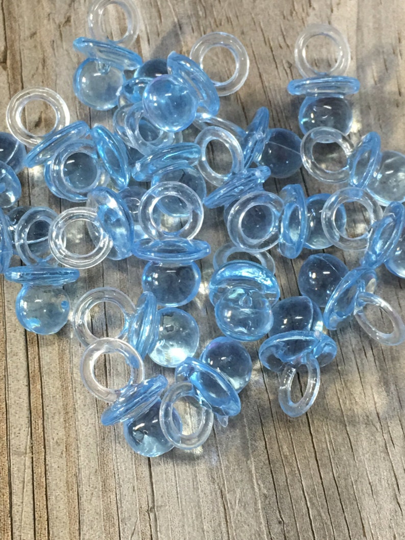 24 Blue Acrylic Baby Pacifier Favors Charms Baby Boy - Etsy