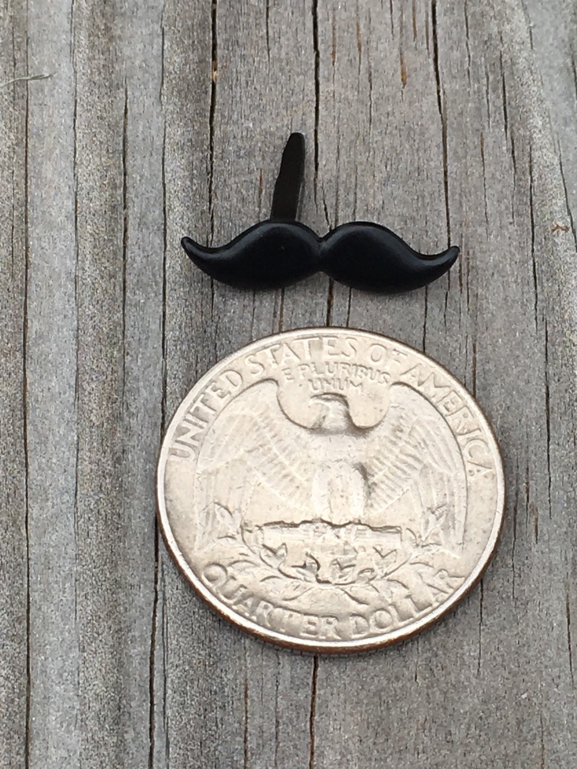 SET OF 12 - Small Black Metal Mustache Embellishment Brads- 3/4 Long x ...