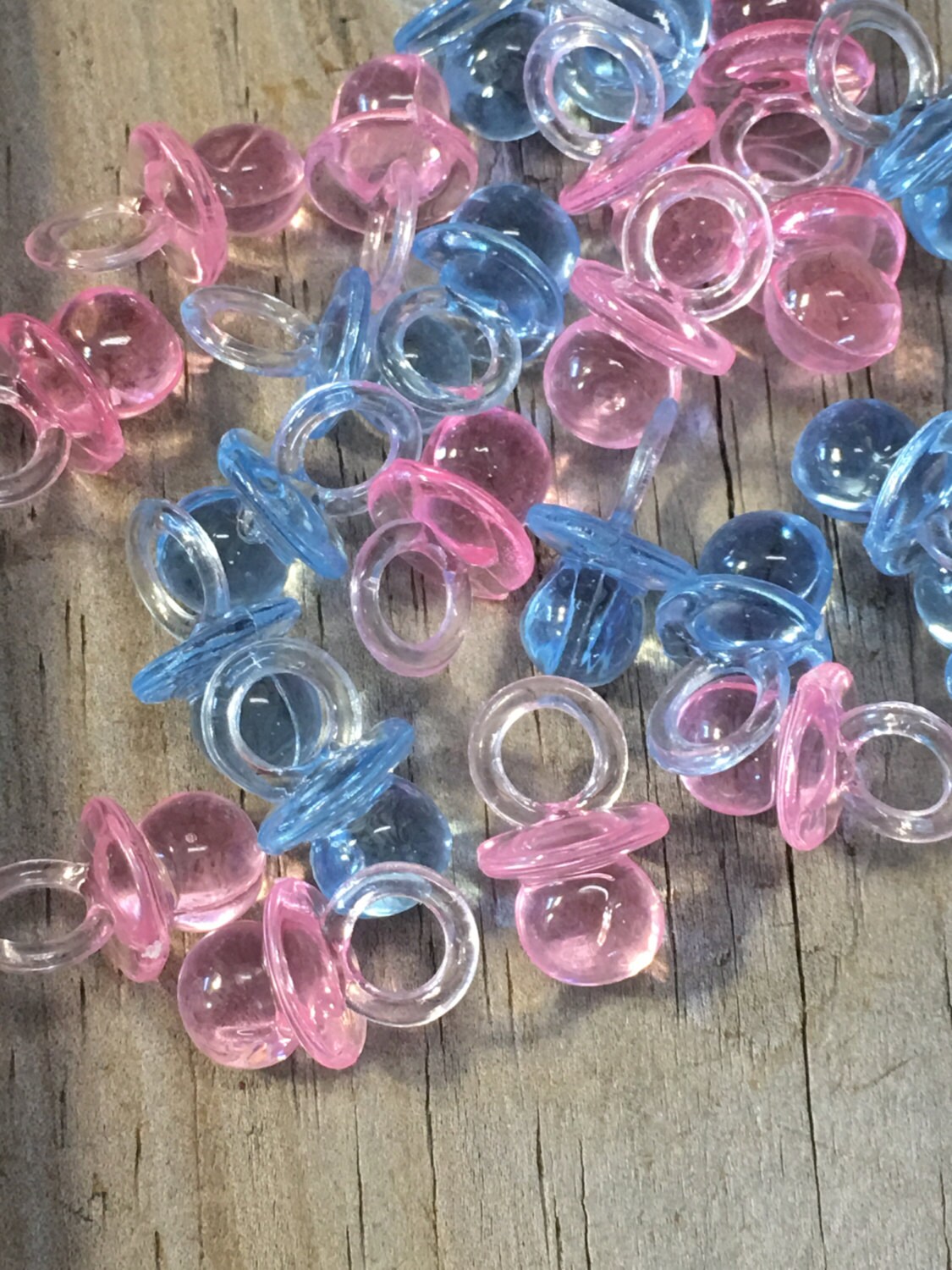 24 Acrylic Baby Pacifier Favors in Blue AND Pink | Etsy