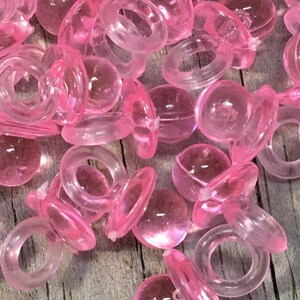 MICRO MINI Acrylic Pacifiers - Pink - Baby Girl - Games/gift Tags/table ...