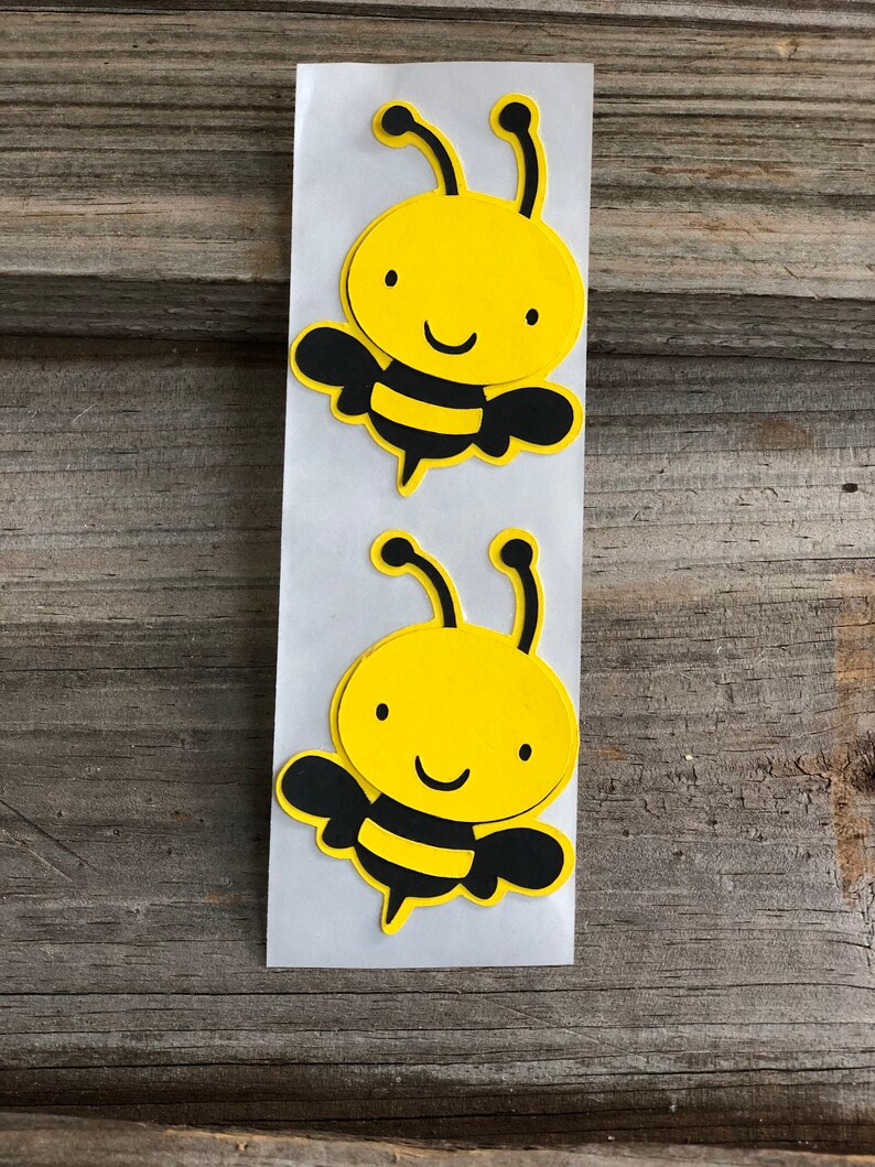 Set of 12 Yellow and Black BUMBLE BEE STICKERS Baby - Etsy