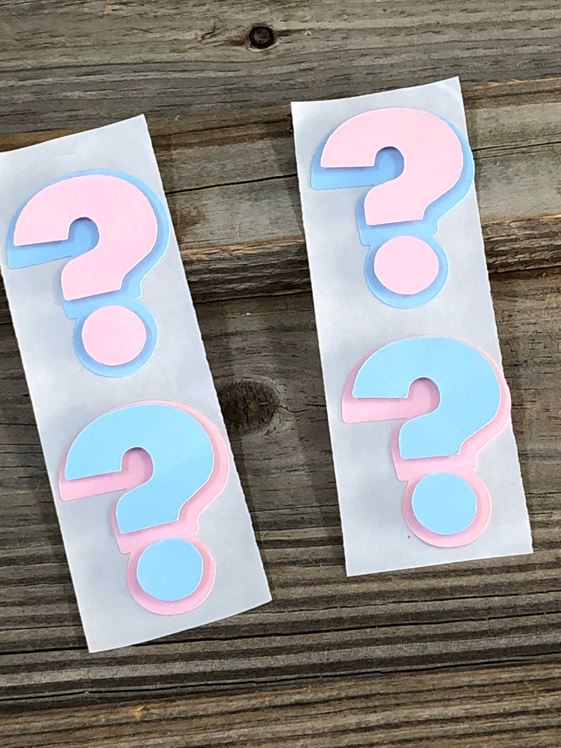 Set of 12 GENDER REVEAL Baby Pink and Baby Blue Question Mark - Etsy