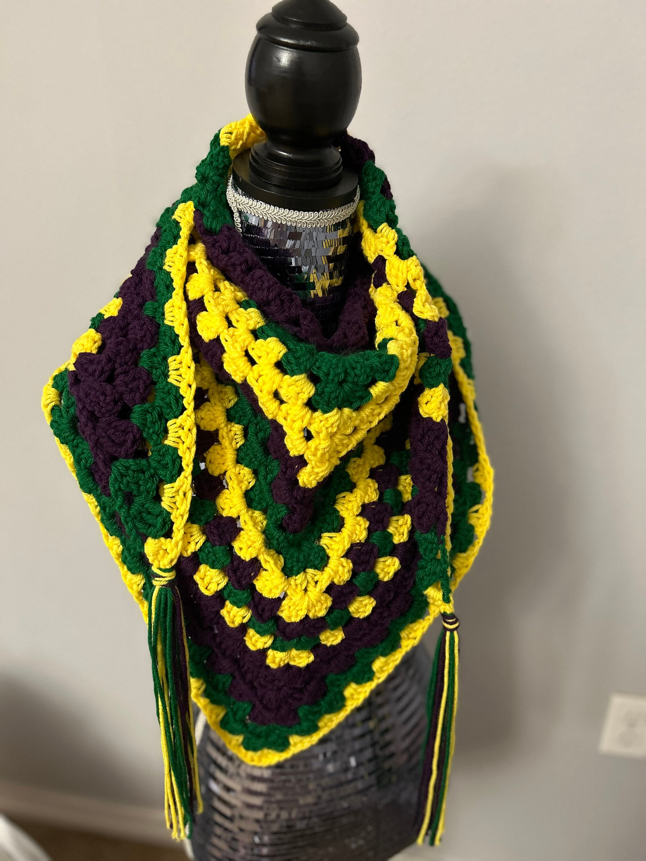 Mardi Gras Granny Stitch Scarf Etsy