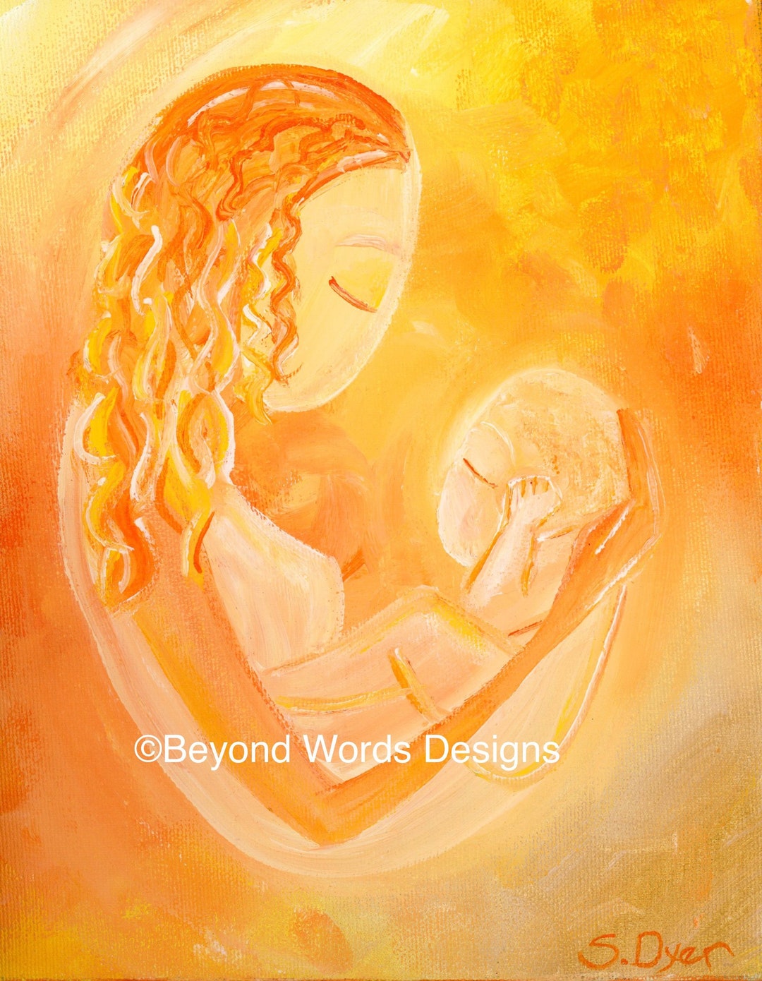 Mother and Child Art Print | Motherhood | Pregnancy Art | Mother's Day ...