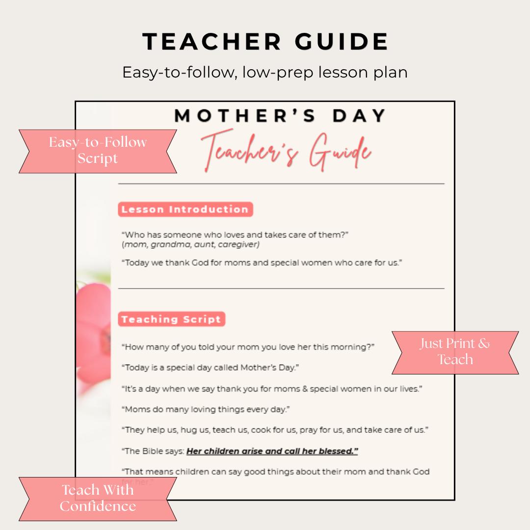 Mother's Day Sunday School Lesson Pack | Kids Bible Activity, Craft ...