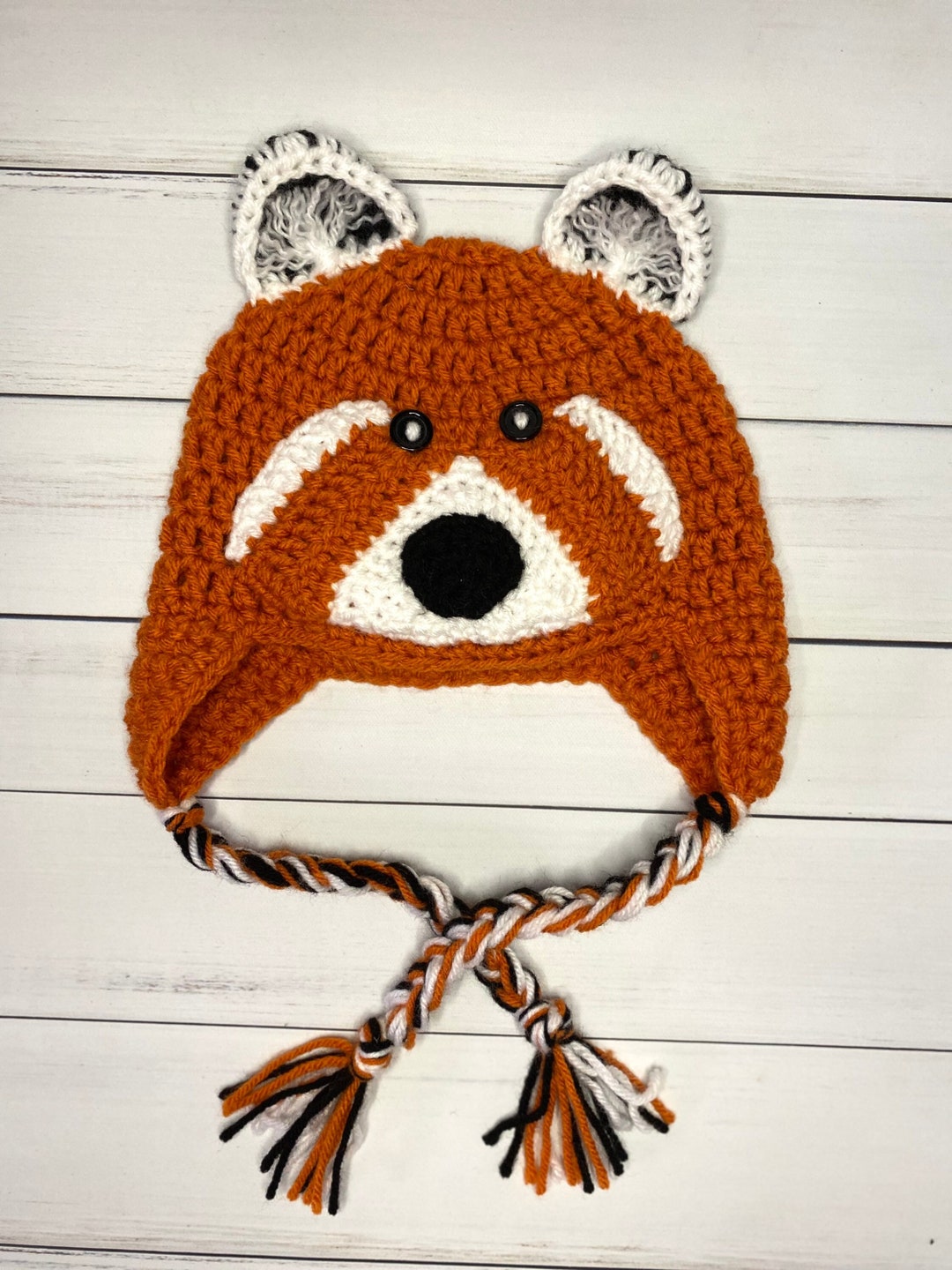 Ready to Ship, 6-12 Months Crochet Red Panda Hat, Crocheted Toddler Hat ...