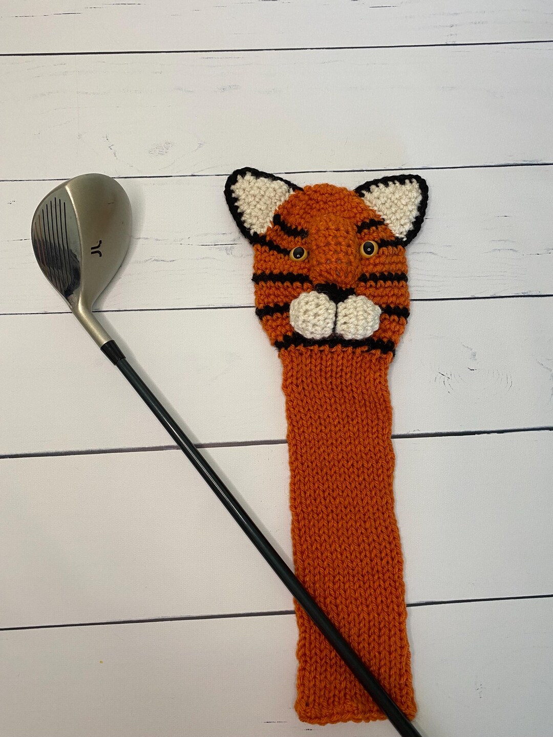 Knit Tiger Golf Club Cover, Big Cat Driver Headcover - Etsy