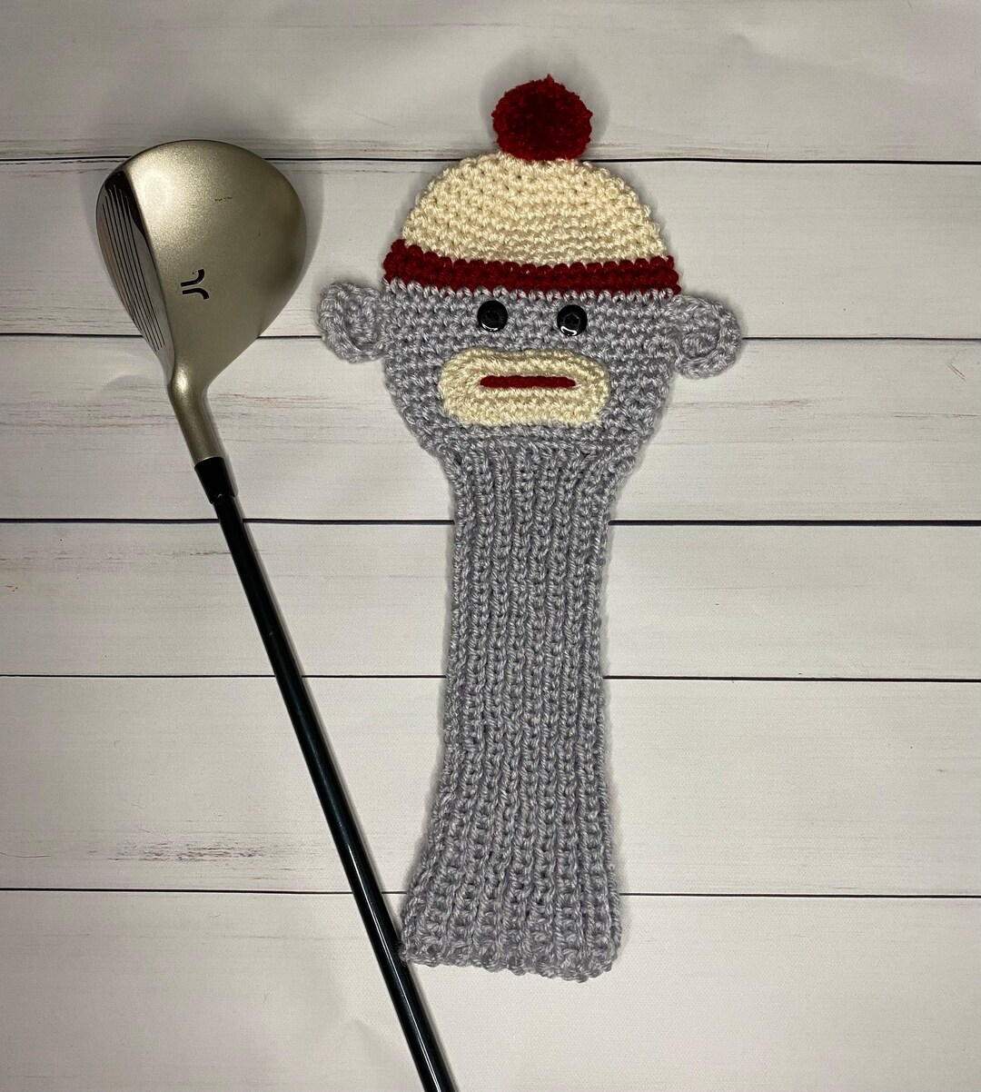 Knit Sock Monkey Golf Club Cover, Novelty Fairway Wood Headcover - Etsy