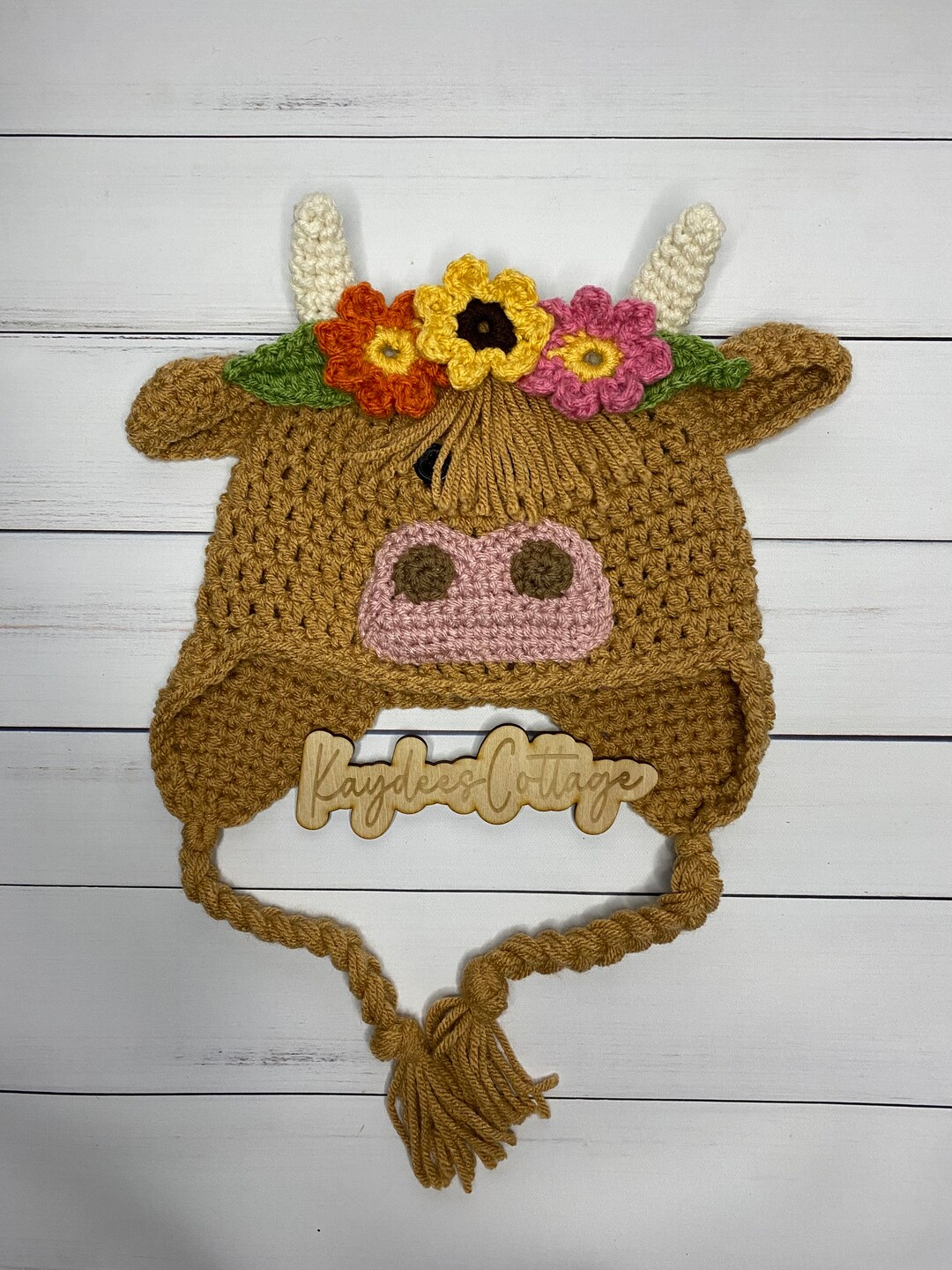 Crocheted Highland Cow Hat, Cow Hat, Baby Hat, Toddler Hat, Crocheted ...