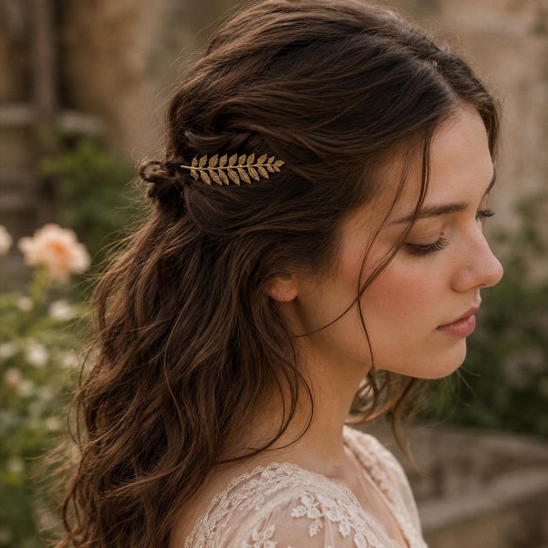 Leaf Gold Hair Barrette - Etsy