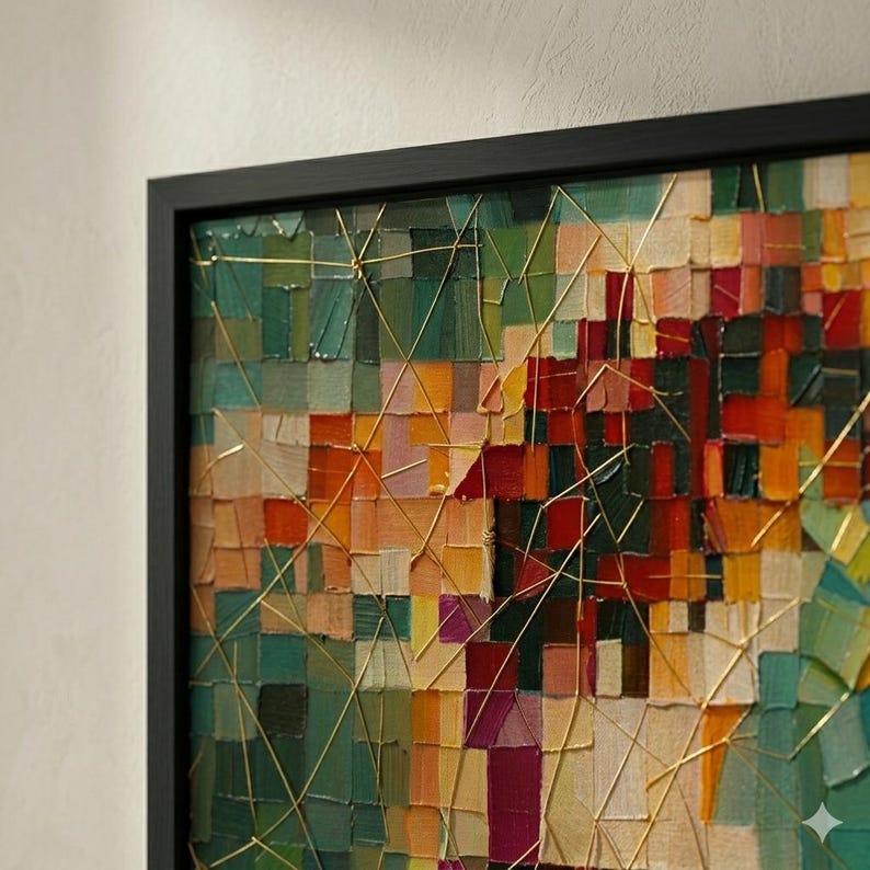 Large Abstract Painting, Colorful Textured Canvas Art, Vibrant Modern ...