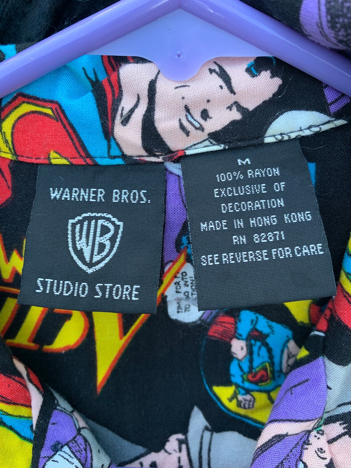 90's SUPERMAN Comic Print Bowling Shirt Warner Brothers - Etsy