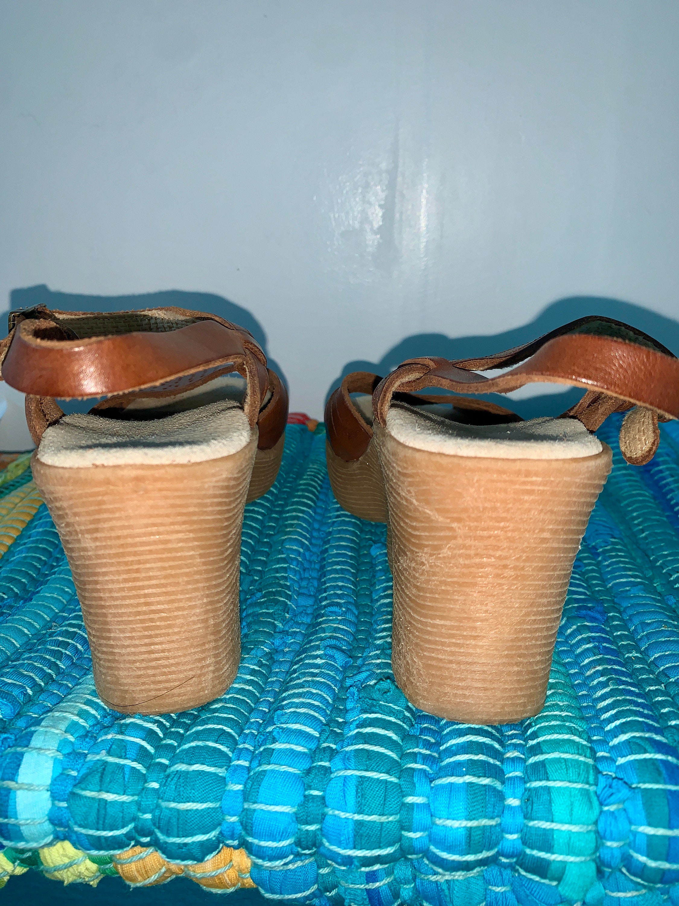 70s/80s FAMOLARE "hi There" WAVY SOLE Leather Wedge Sandal - Etsy