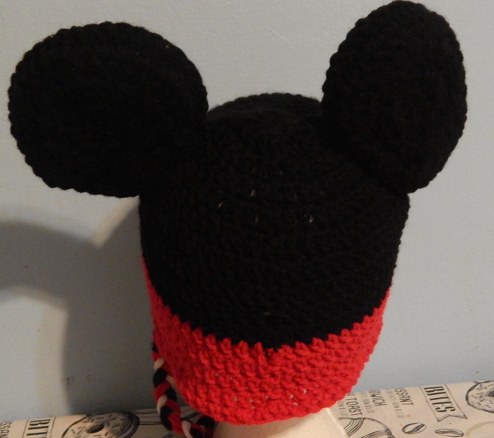 Mickey Mouse Inspired Crochet Hat With Ear Flaps and Braids - Etsy