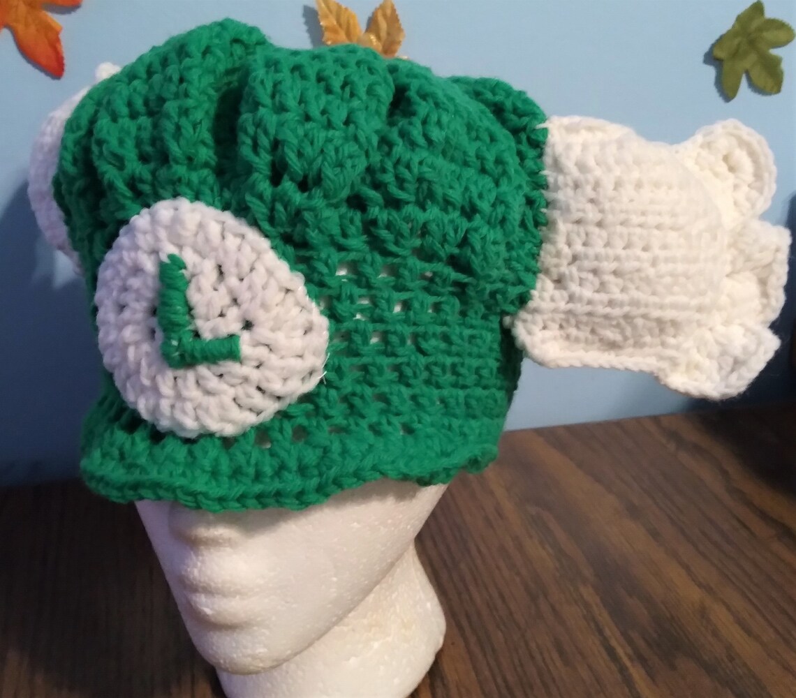 Luigi Inspired Crochet Hat With Wings-etsy Teen-etsy Men-etsy Woman ...