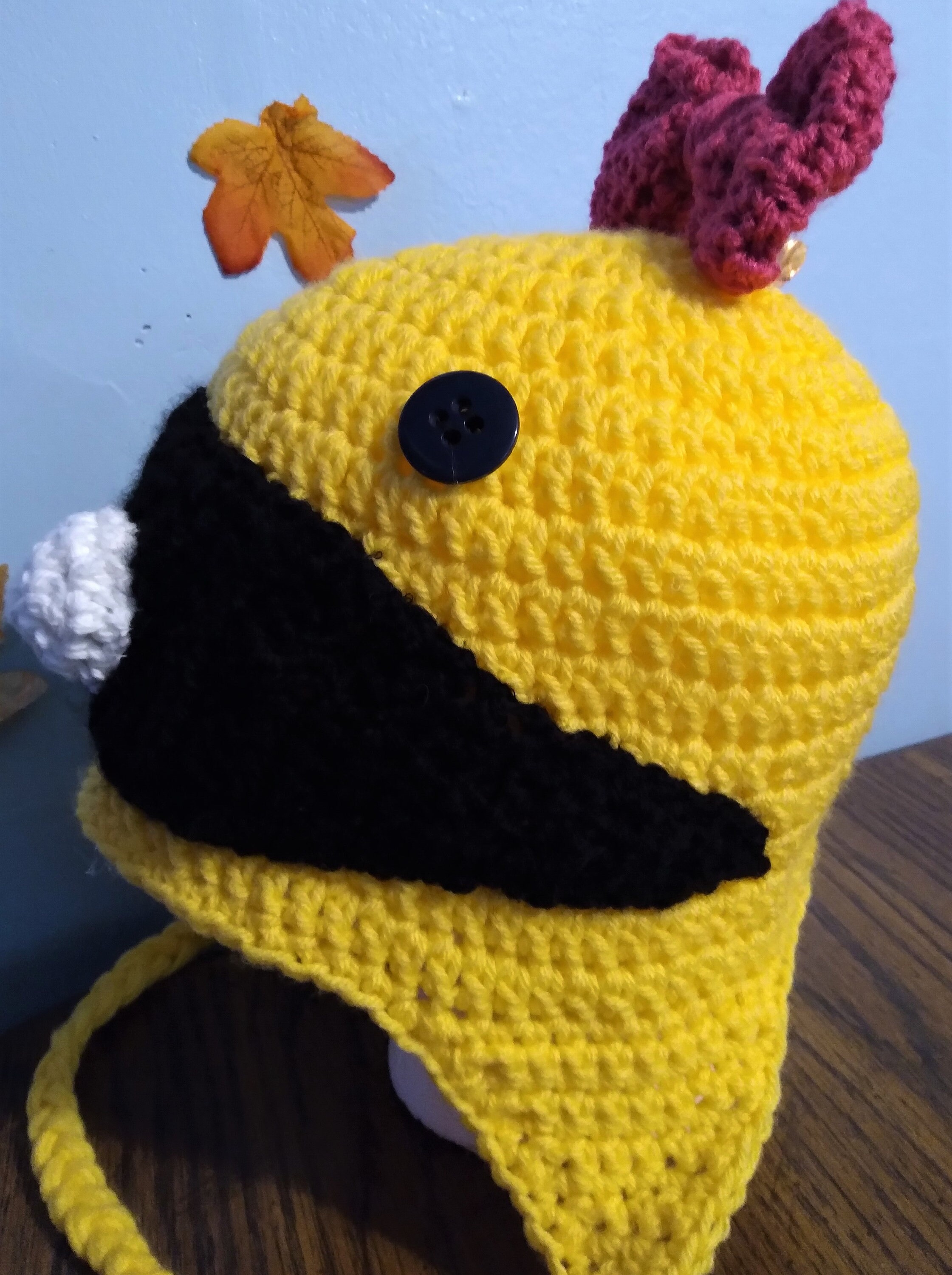 Ms. Pac Man Inspired Crochet Hat With Braids for Teens and Adults-etsy ...