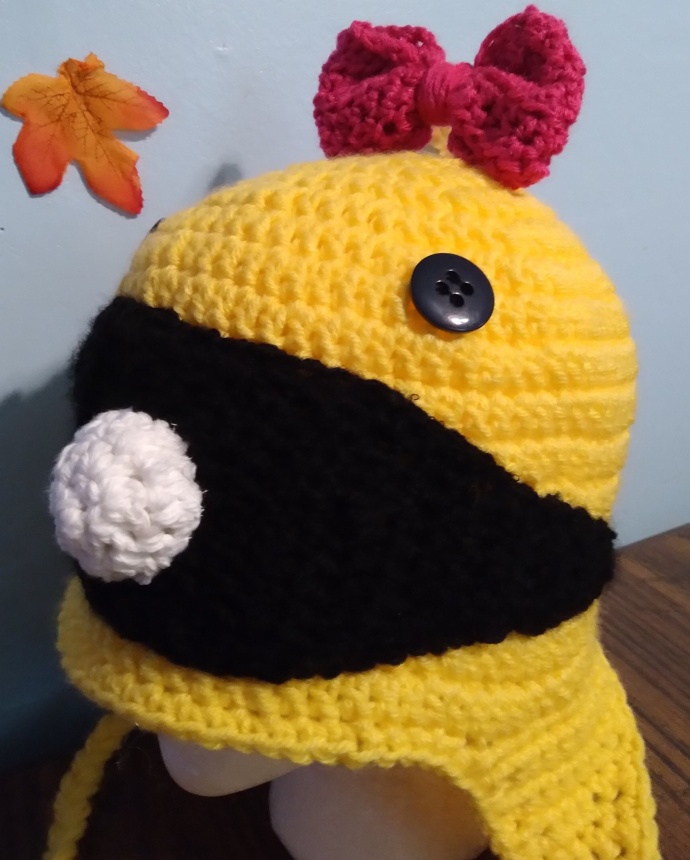 Ms. Pac Man Inspired Crochet Hat With Braids for Teens and Adults-etsy ...