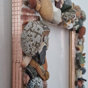 Handmade Stone and Pebble Mosaic Frame Wall Art, Made With Beach Rocks ...