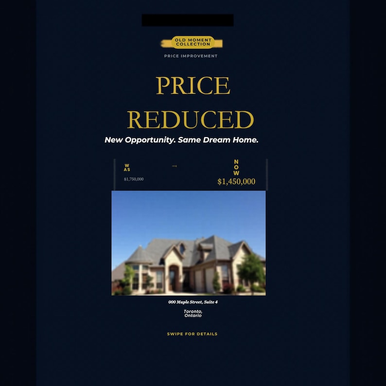 Price Reduced Canva Reel Template — Animated Instagram Post for ...