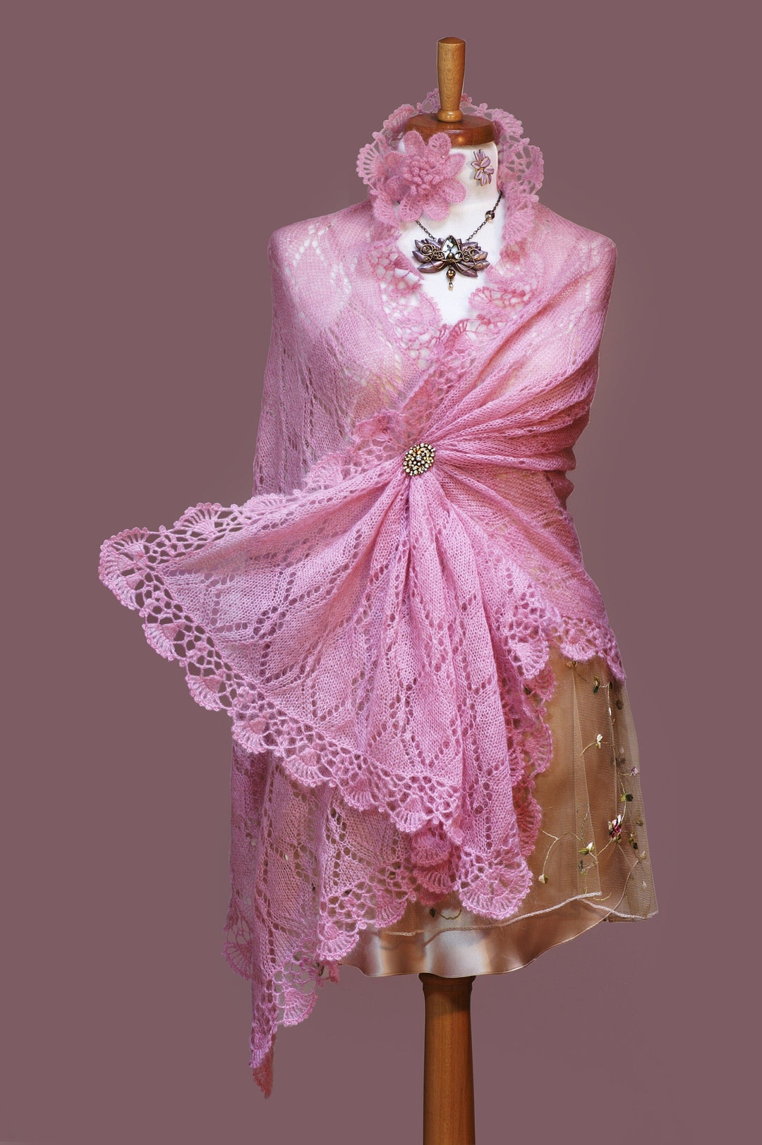 LILIEN Lace Stole PDF Knitting Instructions Crochet Lace - Etsy